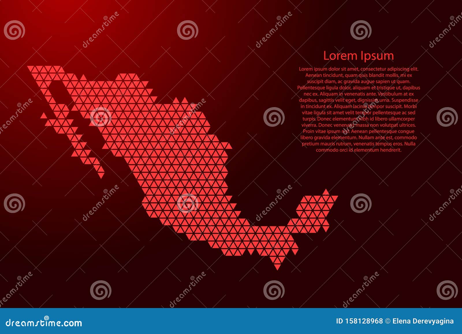 Mexico Map Abstract Schematic from Red Triangles Repeating Pattern ...