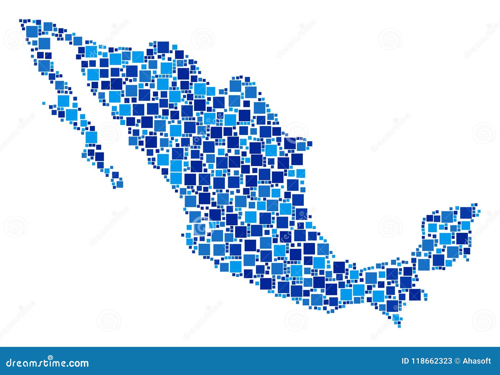 Mexico Map Composition of Squares Stock Vector - Illustration of ...