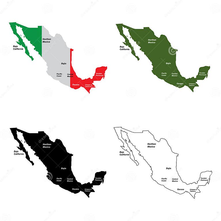 Mexico map design stock vector. Illustration of american - 358685357