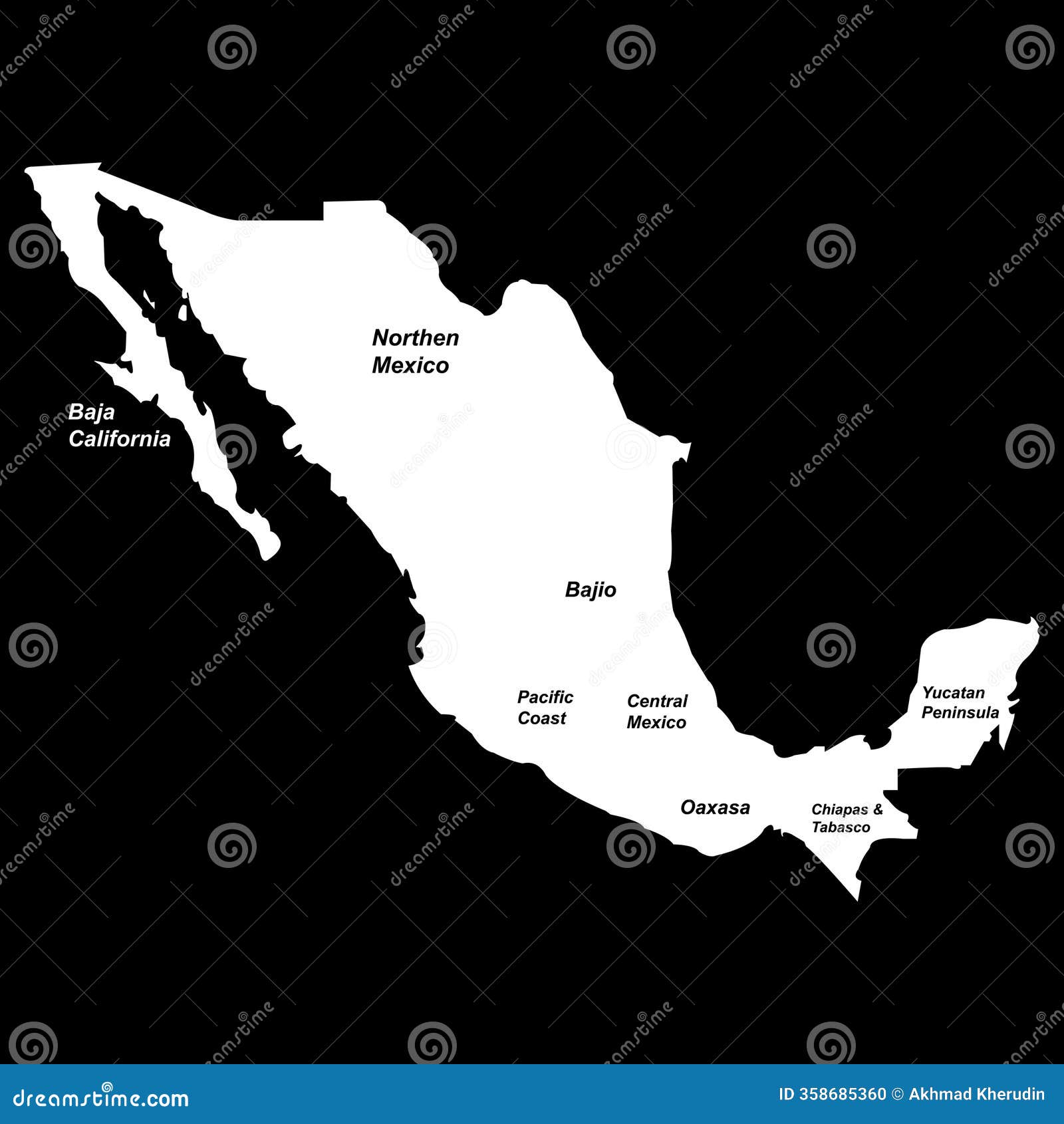 Mexico map design stock vector. Illustration of administrative - 358685360