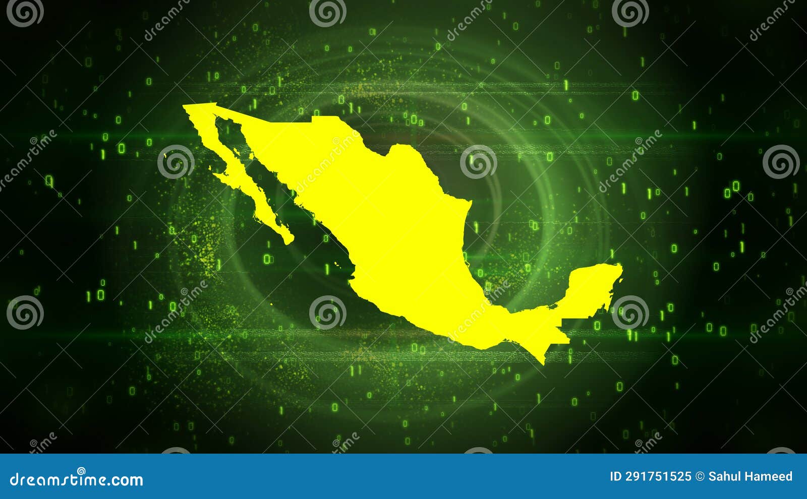 Mexico Map on Digital Background Stock Illustration - Illustration of ...