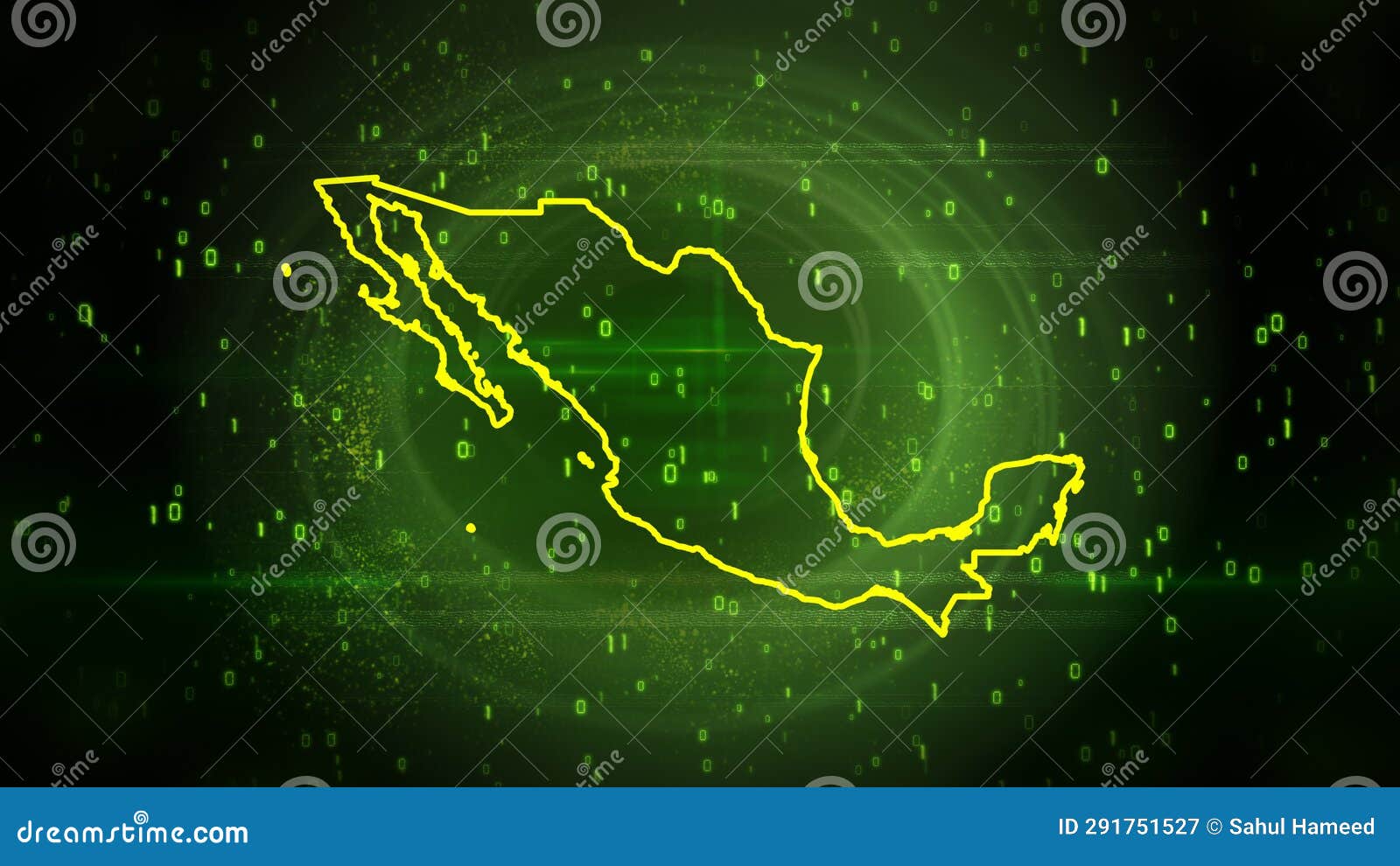 Mexico Map on Digital Background Stock Illustration - Illustration of ...