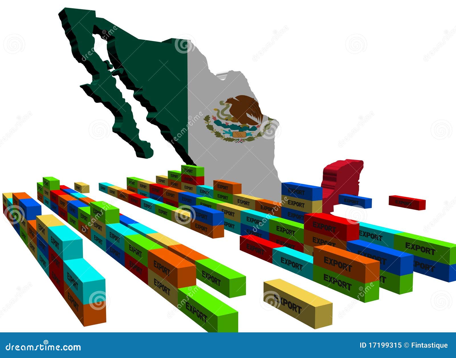 Mexico Map With Export Containers Stock Illustration - Image: 17199315