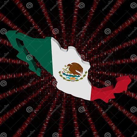 Mexico Map Flag on Red Hex Code Burst Illustration Stock Illustration ...