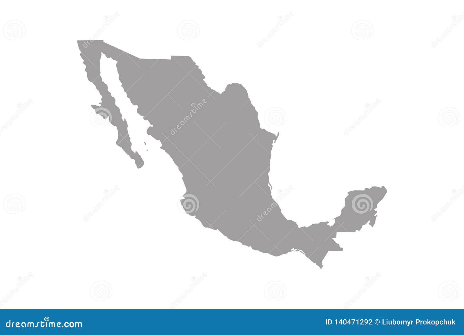 Mexico Map. High Detailed Map of Mexico on White Background Stock ...