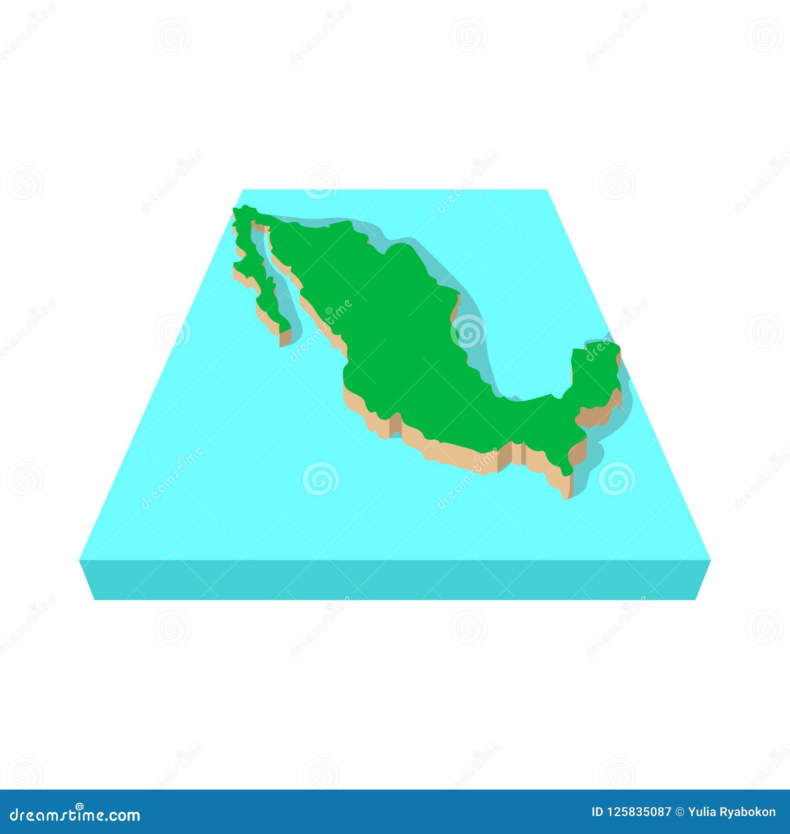Mexico Map Icon, Cartoon Style Stock Illustration - Illustration of ...