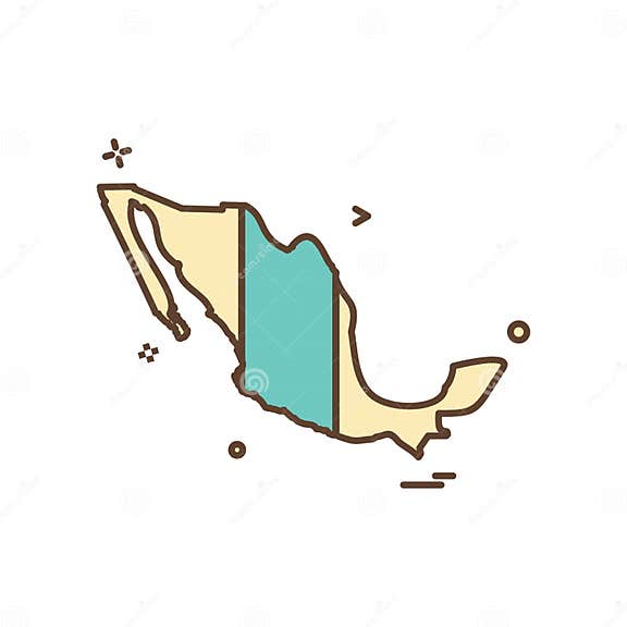 Mexico Map Icon Design Vector Stock Vector - Illustration of north ...