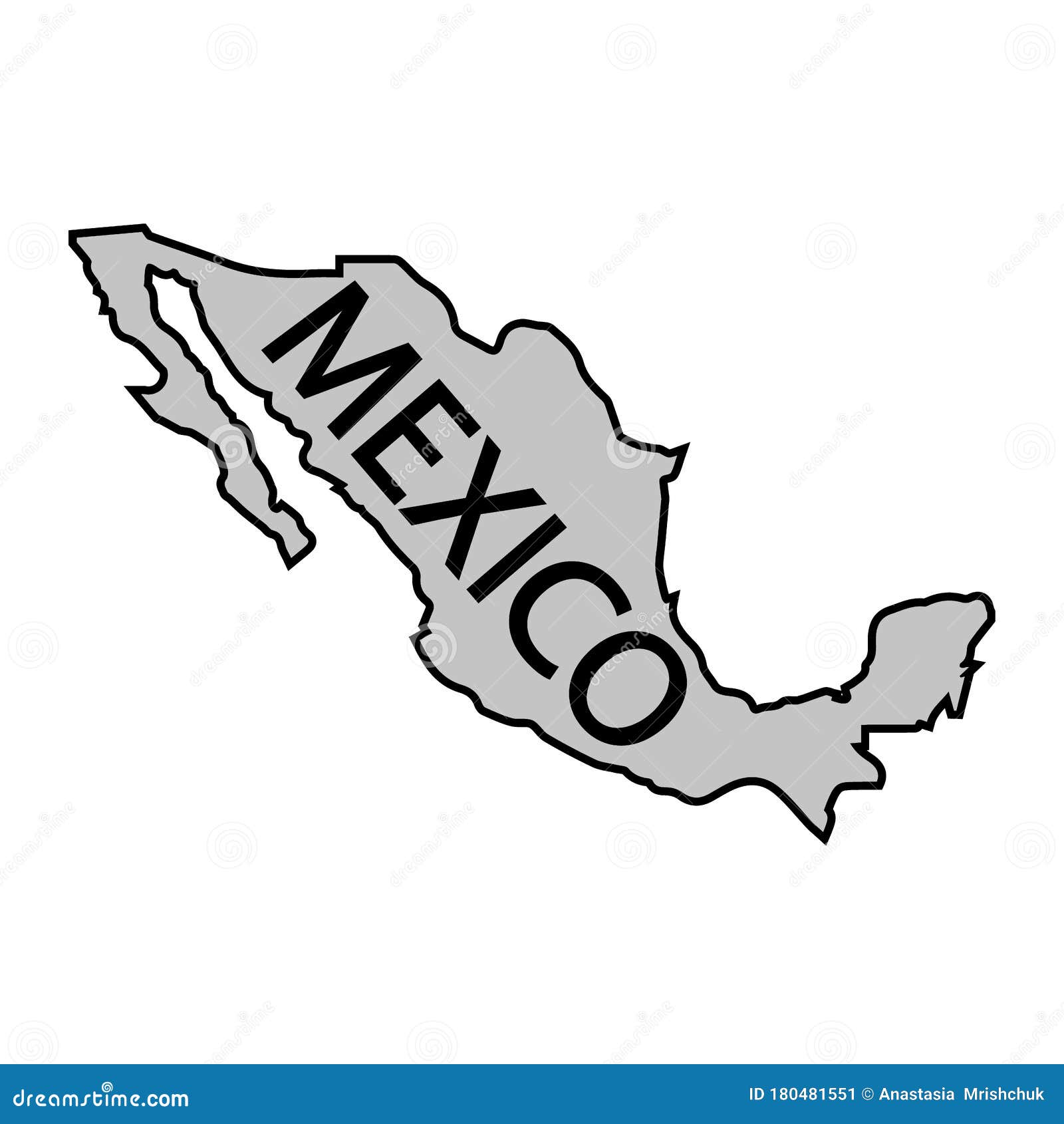 Mexico Map Icon on a White Background Stock Illustration - Illustration ...