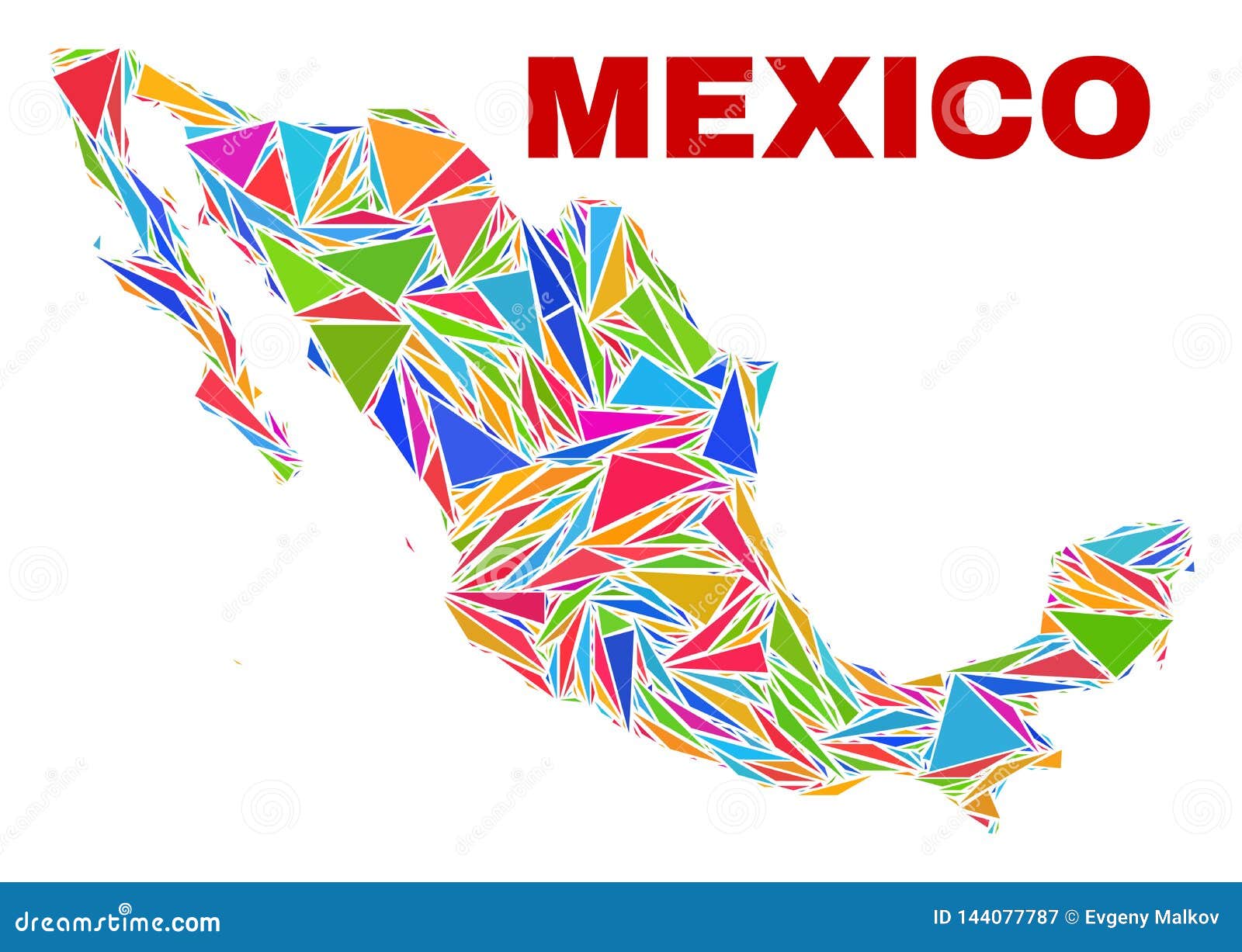 Mexico Map - Mosaic of Color Triangles Stock Vector - Illustration of ...