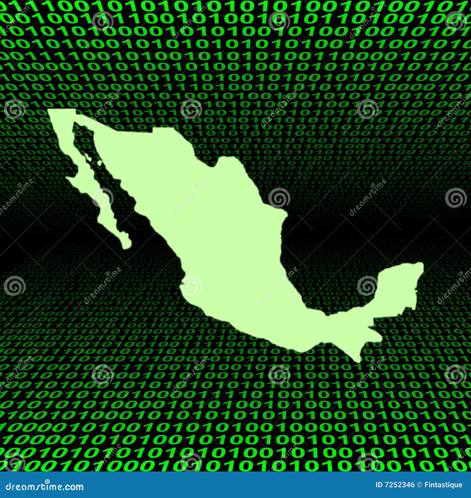 Mexico Map Over Binary Code Stock Illustration - Illustration of ...