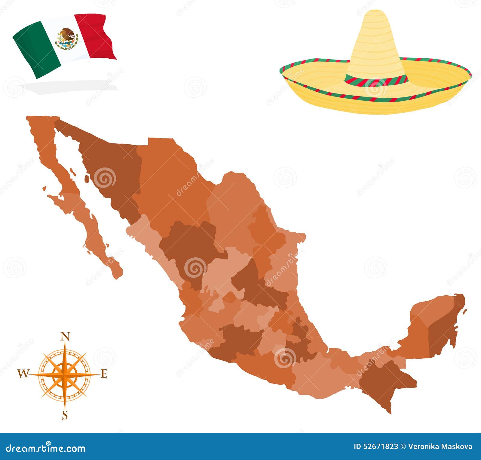 Mexico stock illustration. Illustration of cartography - 52671823