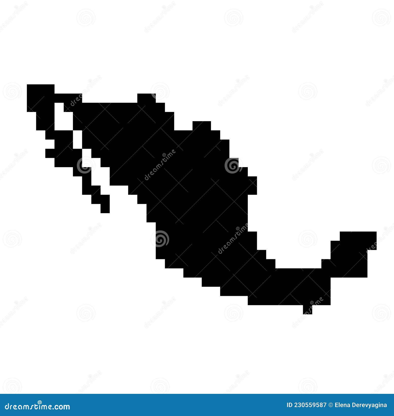 Mexico Map Silhouette from Black Square Pixels. Vector Illustration ...