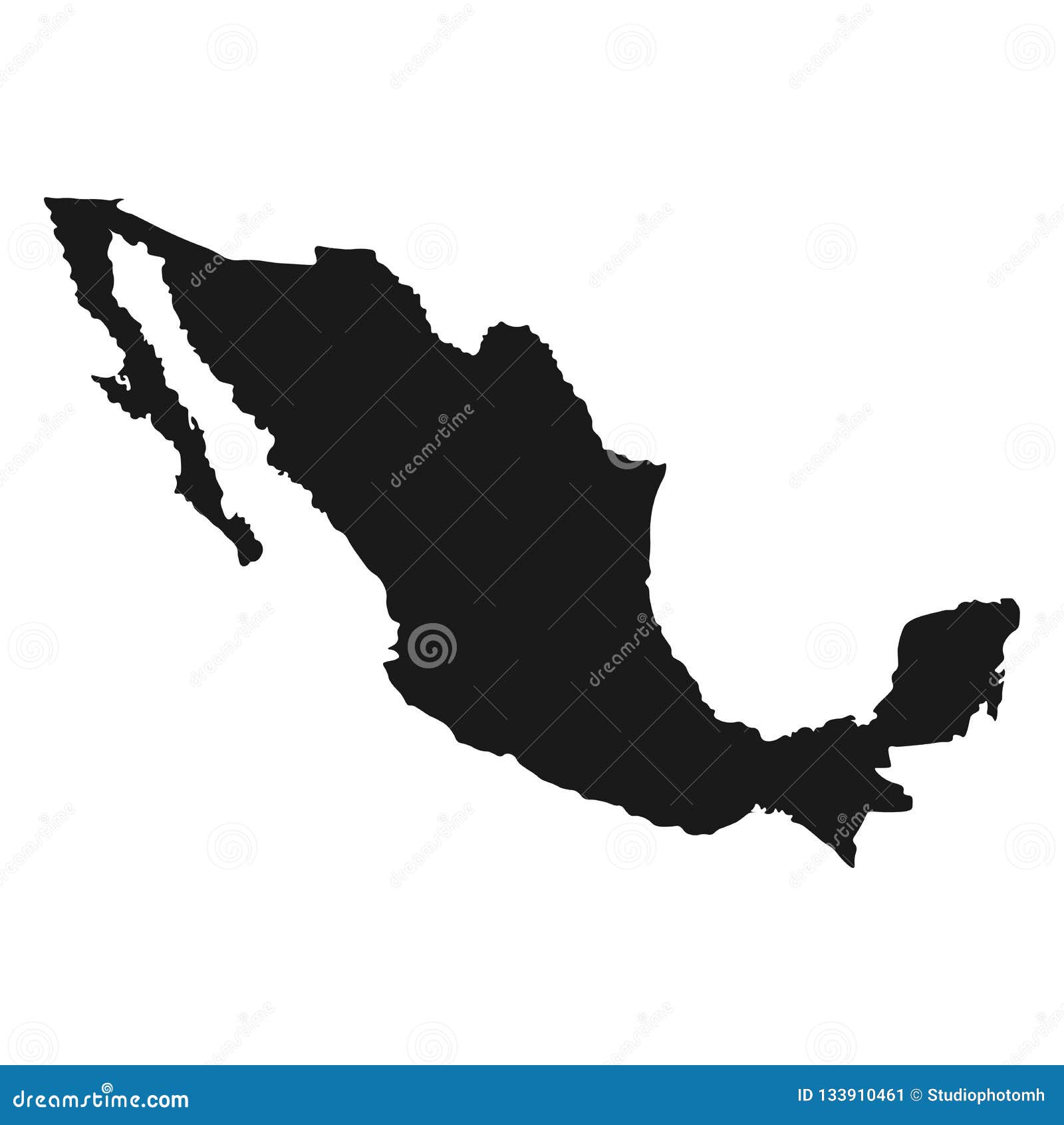 Mexico Map Vector. Background White Illustration Isolated Stock Vector ...