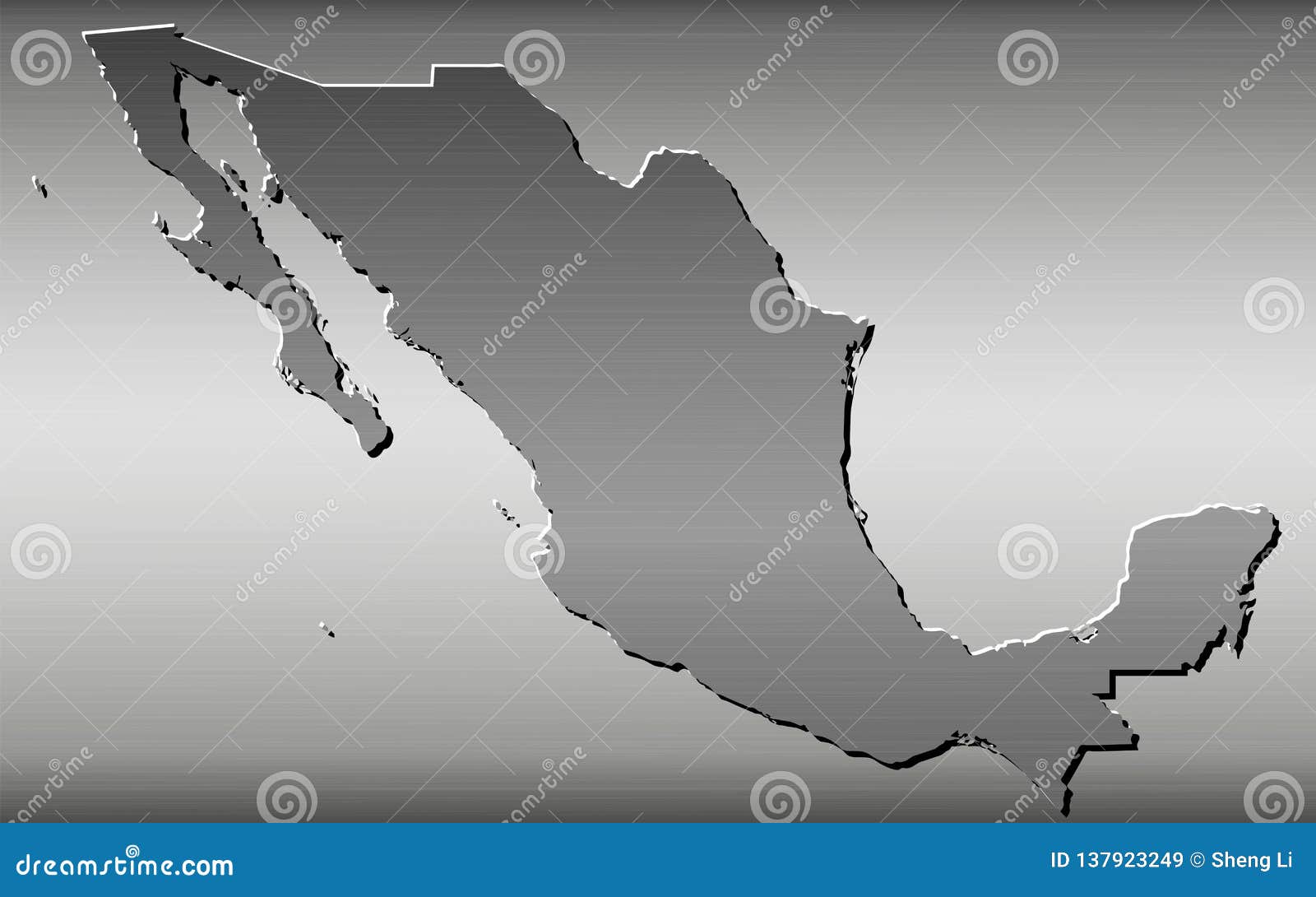 Mexico Map, Wire Drawing, Metal Cartoon Vector | CartoonDealer.com ...