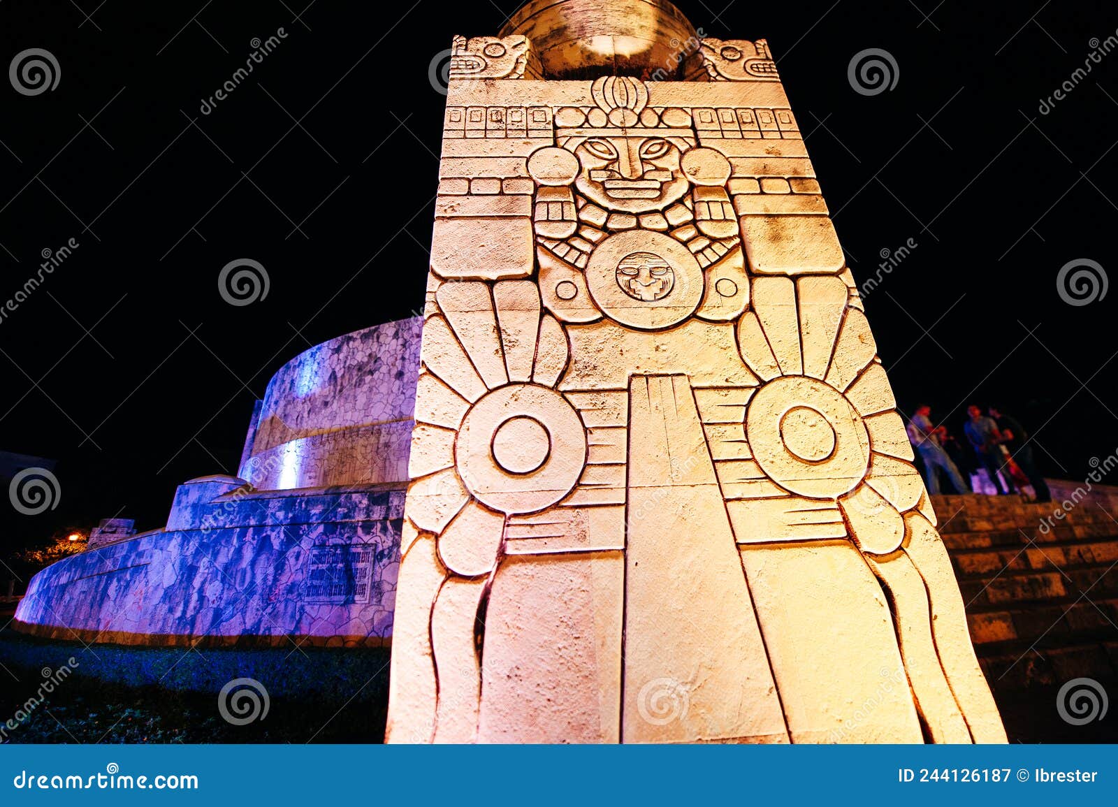 Mexico, Merida - May, 2019 Monument To the Fatherland at Night Stock ...