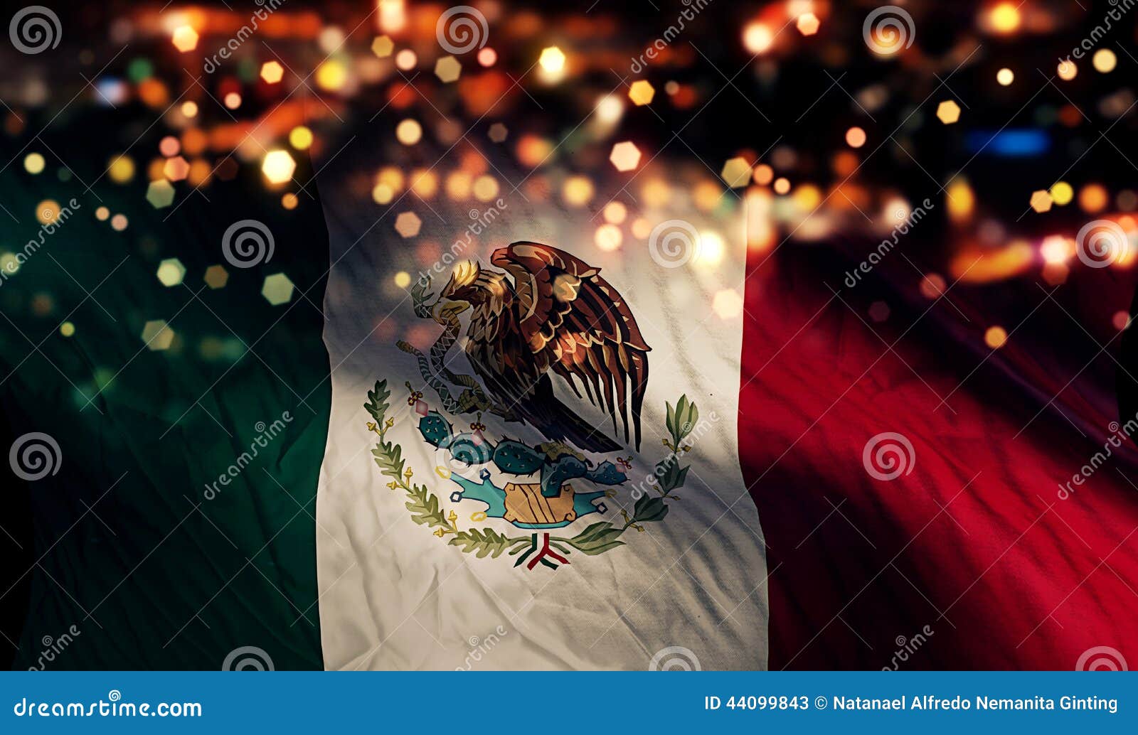 Mexico National Flag Light Night Bokeh Abstract Stock Image - Image of ...