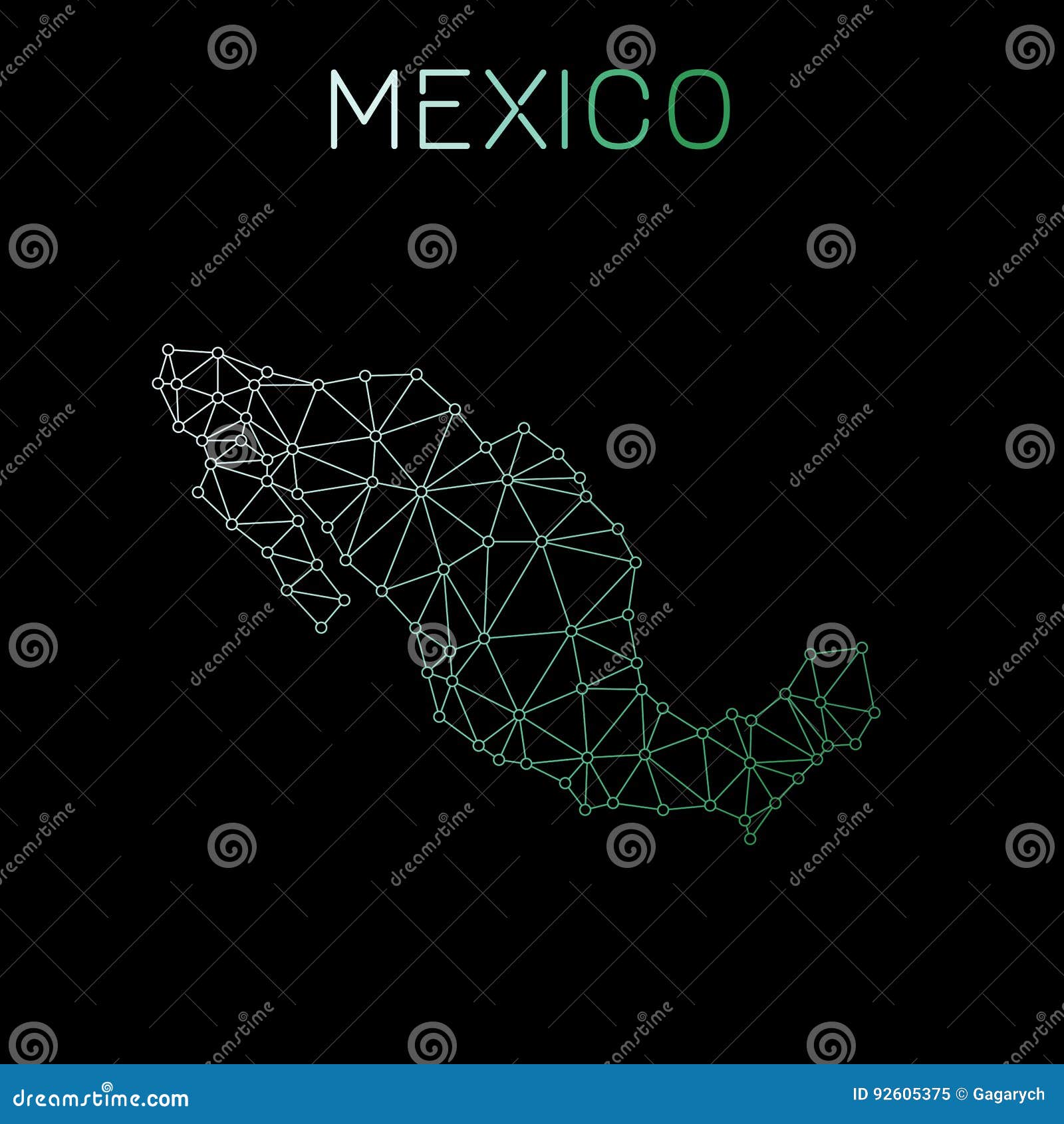 Mexico network map. stock vector. Illustration of democratic - 92605375