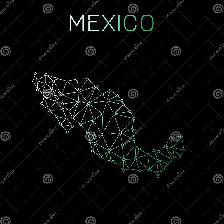 Mexico network map. stock vector. Illustration of democratic - 92605375