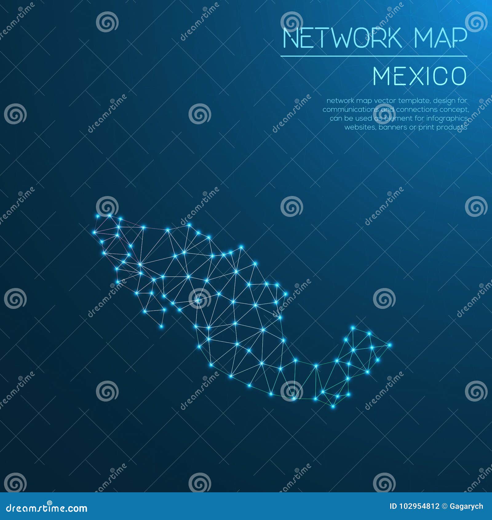 Mexico network map. stock vector. Illustration of molecular - 102954812