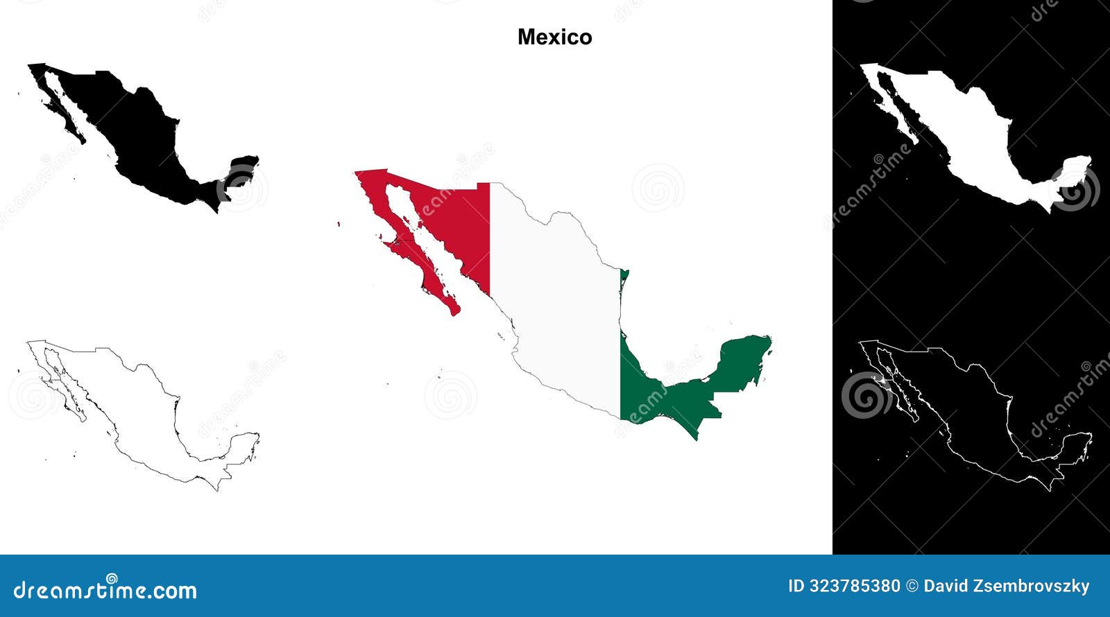Mexico outline map stock illustration. Illustration of design - 323785380