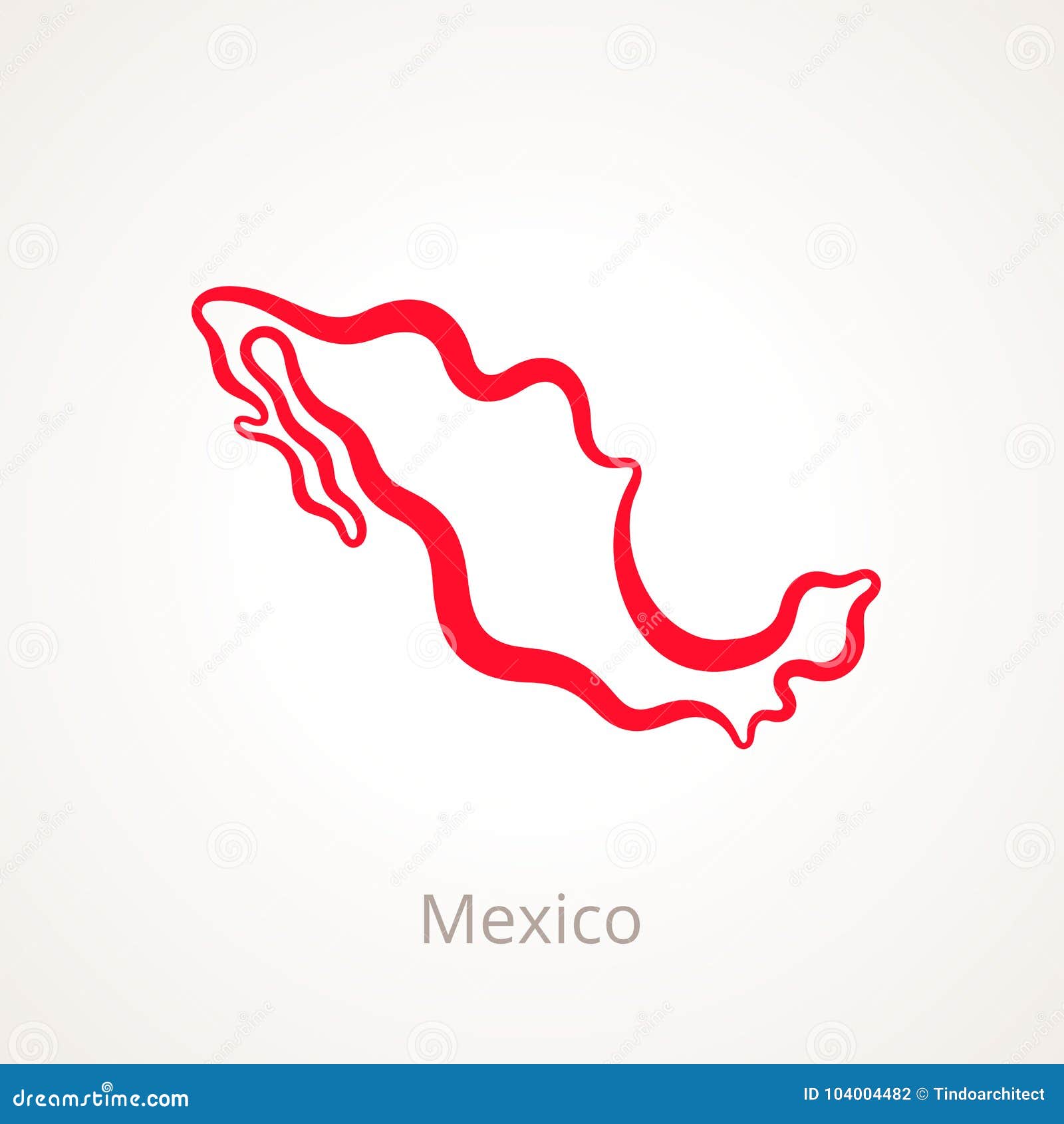 Mexico - Outline Map Vector Illustration | CartoonDealer.com #104004482