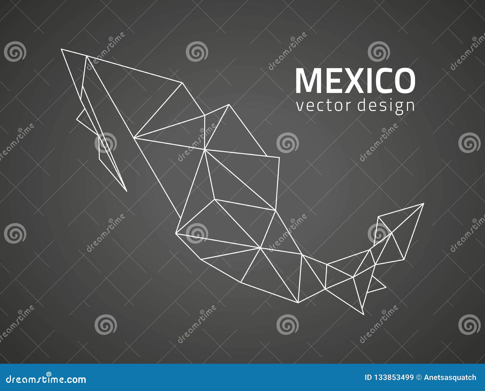 Mexico Vector Black Triangle Perspective Mosaic Outline Map Stock ...