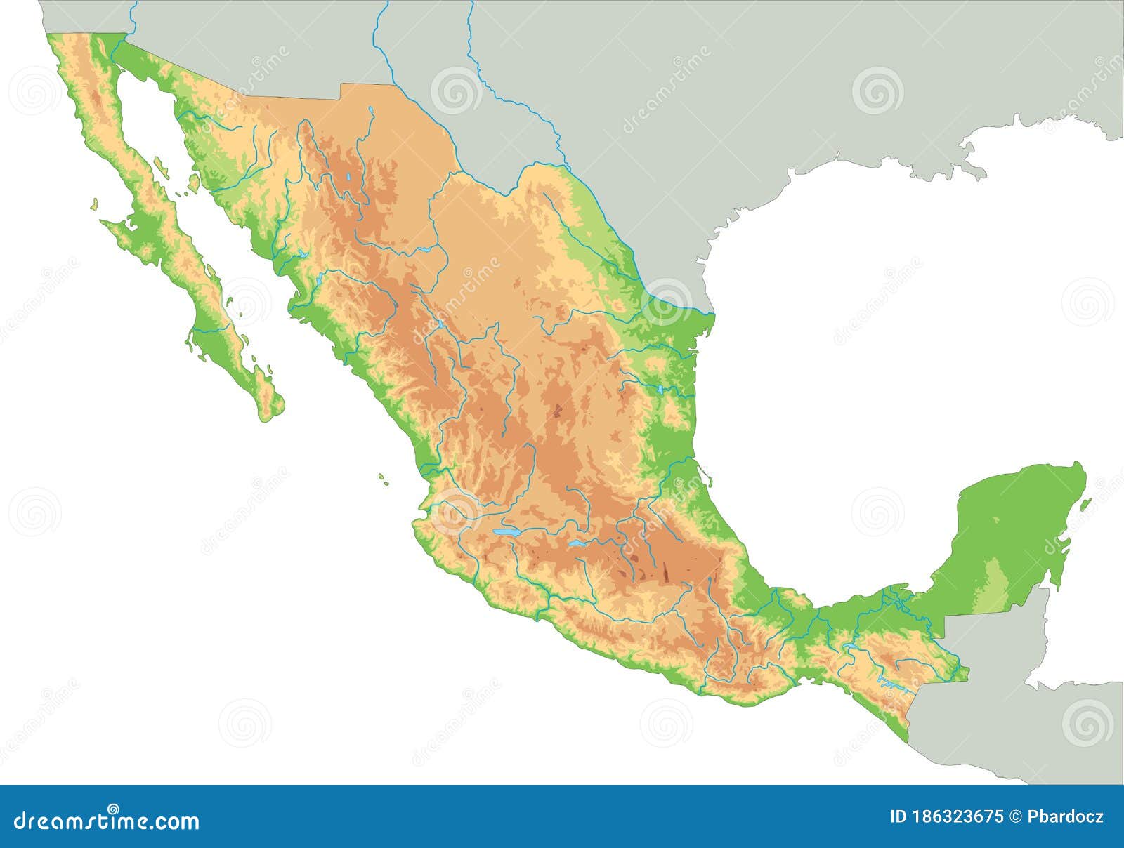 The Detailed Map Of The Mexico With Regions Or States And Cities ...