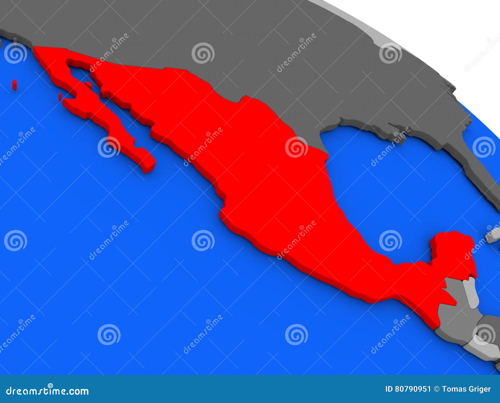 Mexico in red stock illustration. Illustration of states - 80790951