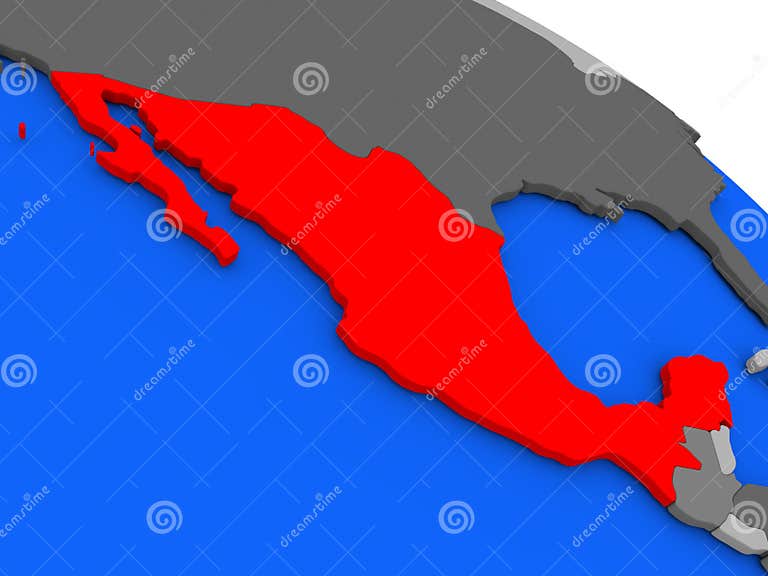 Mexico in red stock illustration. Illustration of states - 80790951