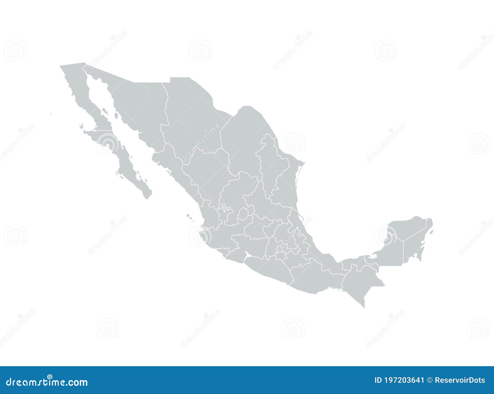 Mexico - Map Of Regions Cartoon Vector | CartoonDealer.com #230416435