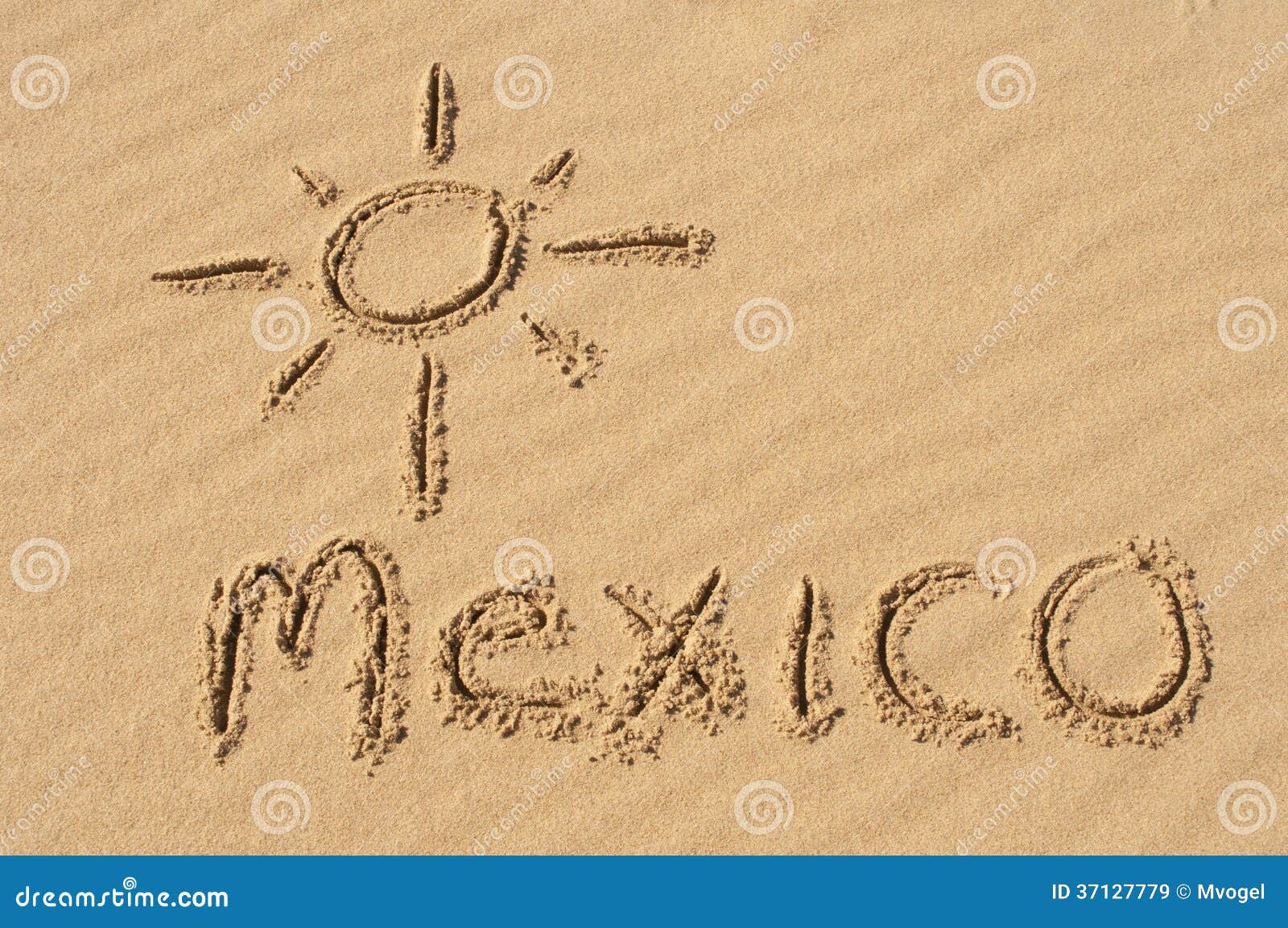 Mexico in the Sand stock image. Image of sign, mexico - 37127779