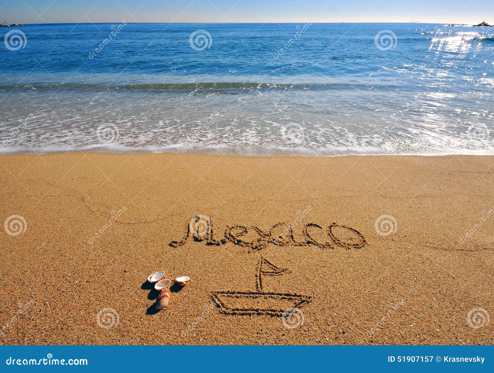 Mexico sign stock image. Image of wave, blue, ocean, time - 51907157