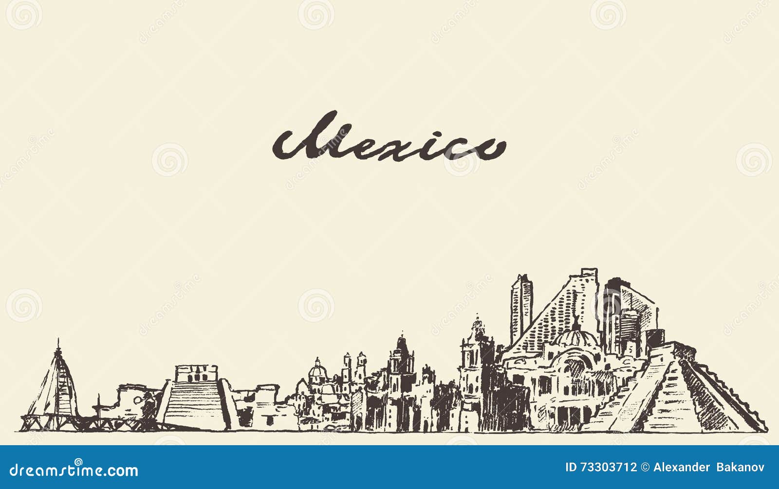 Mexico Skyline Silhouette With Black Buildings Isolated On White Vector ...