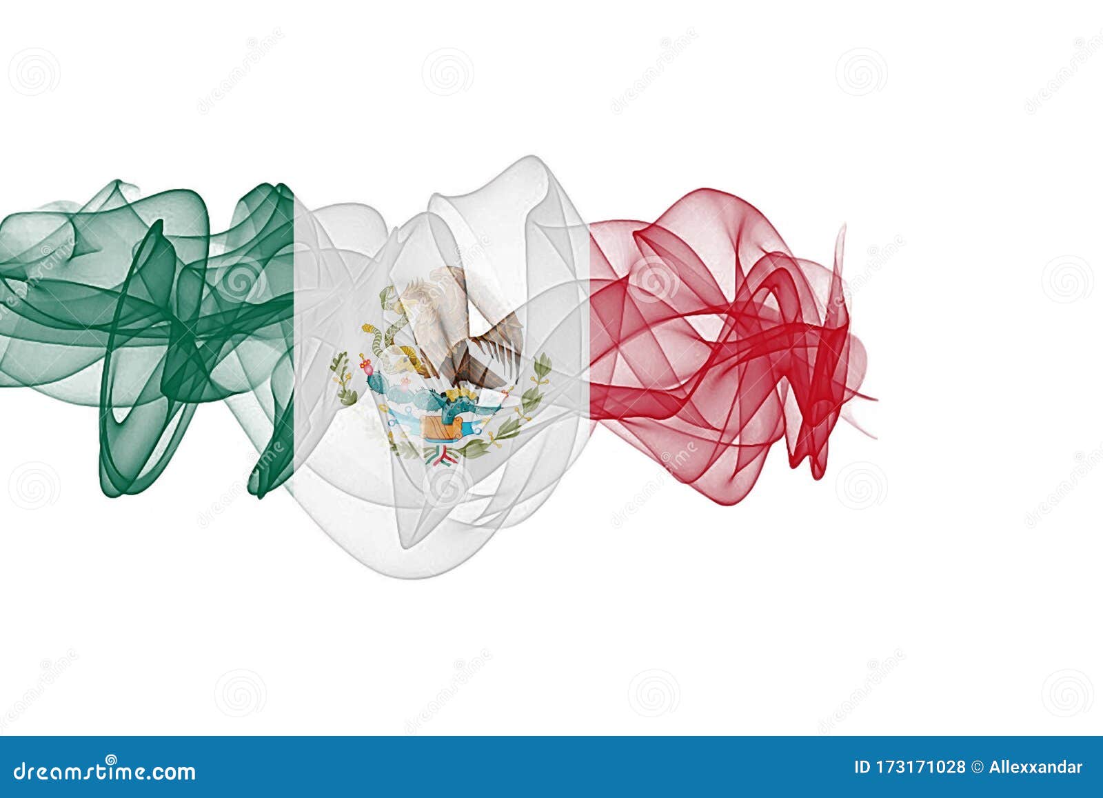 Mexico Smoke Flag on White Background, Mexico Flag Stock Photo - Image ...