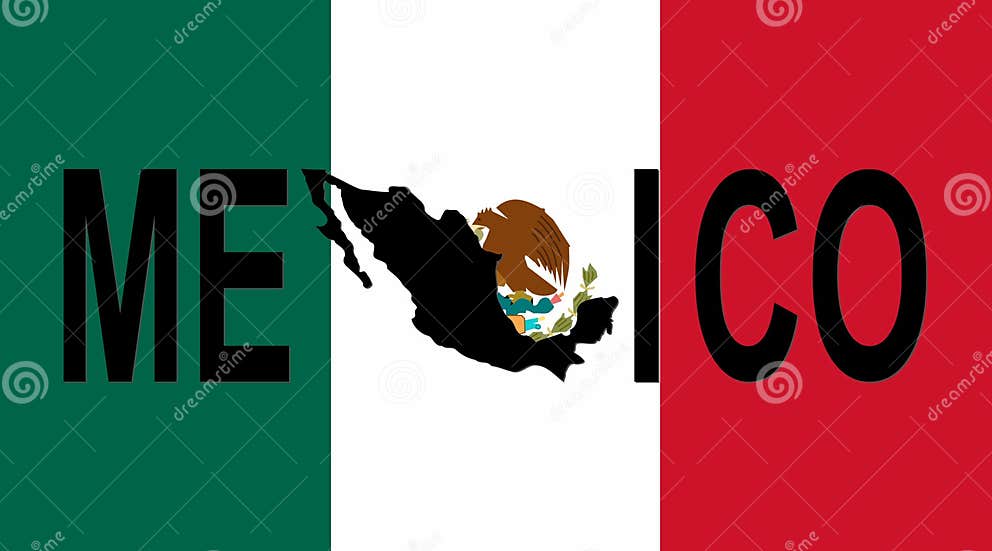 Mexico text with map stock vector. Illustration of diagram - 3792408