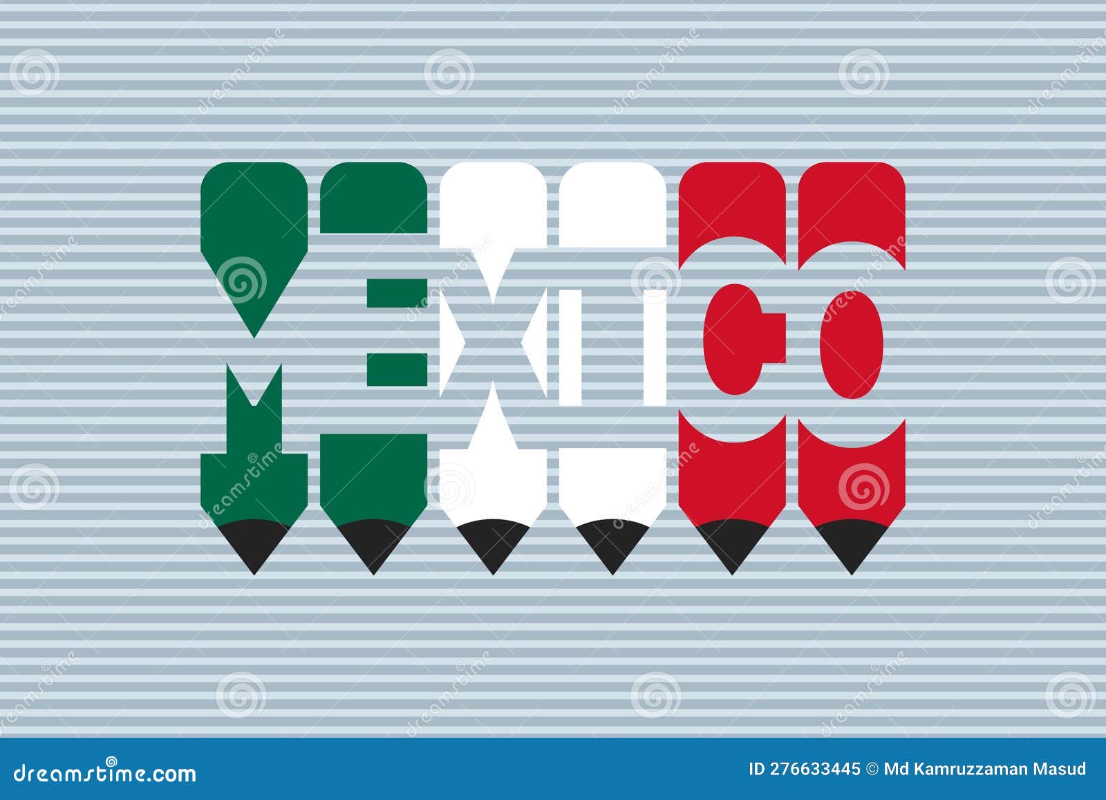 Mexico Text with Pen Symbol Creative Ideas Design. Mexico Typography ...