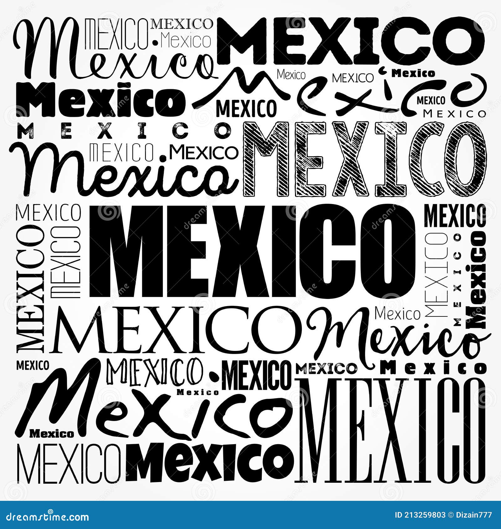 Mexico Wallpaper Word Cloud, Travel Concept Background Stock ...