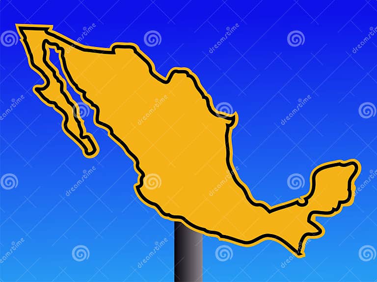 Mexico Warning Sign stock vector. Illustration of highway - 4191574