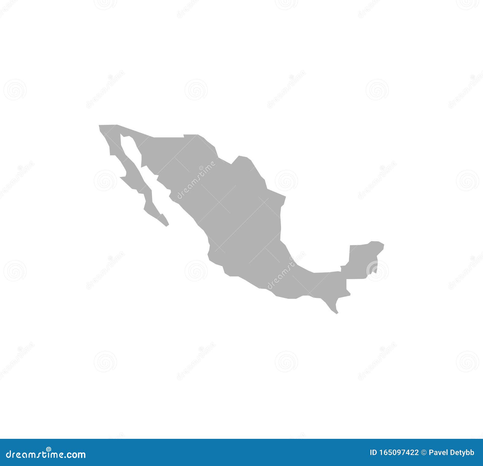 Mexico on White Background. Vector Illustration. Gray Stock ...