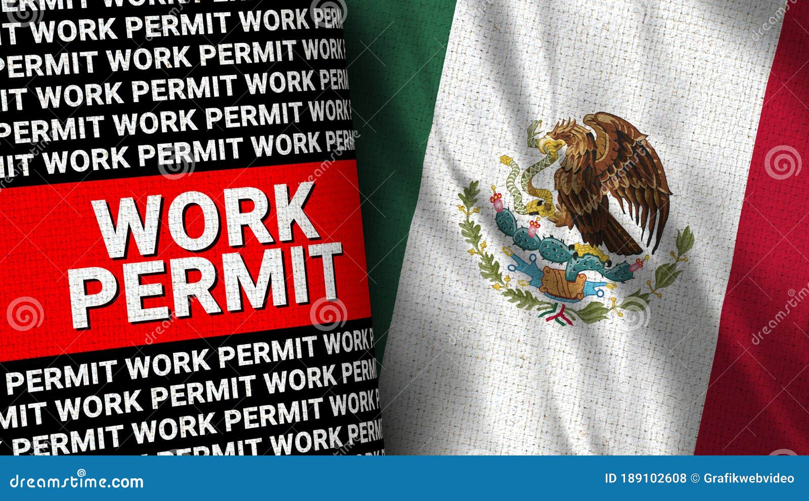 Mexico with Work Permit Title Stock Illustration - Illustration of ...