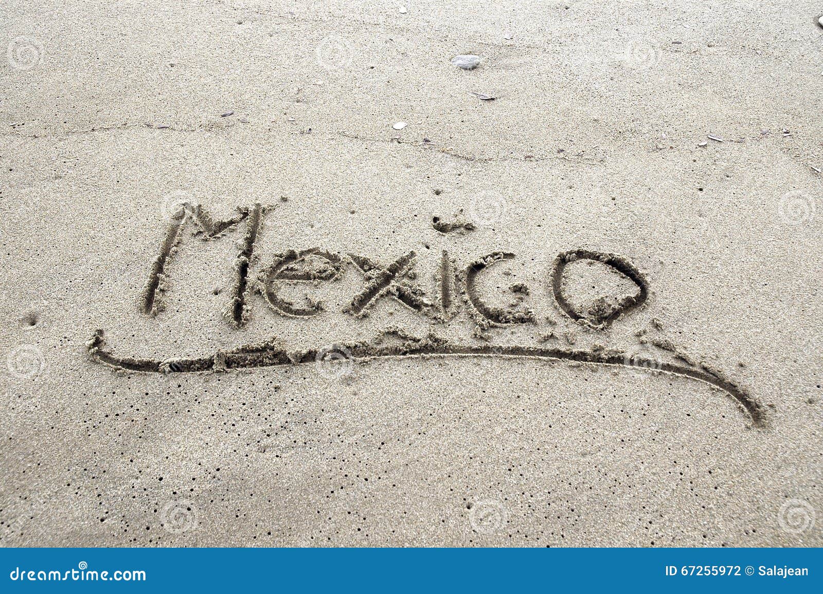 Mexico written in sand stock photo. Image of paradise - 67255972