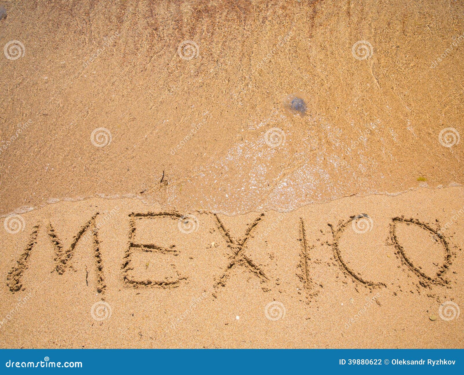 Mexico Written in the Sand on a Beach Stock Photo - Image of mexico ...