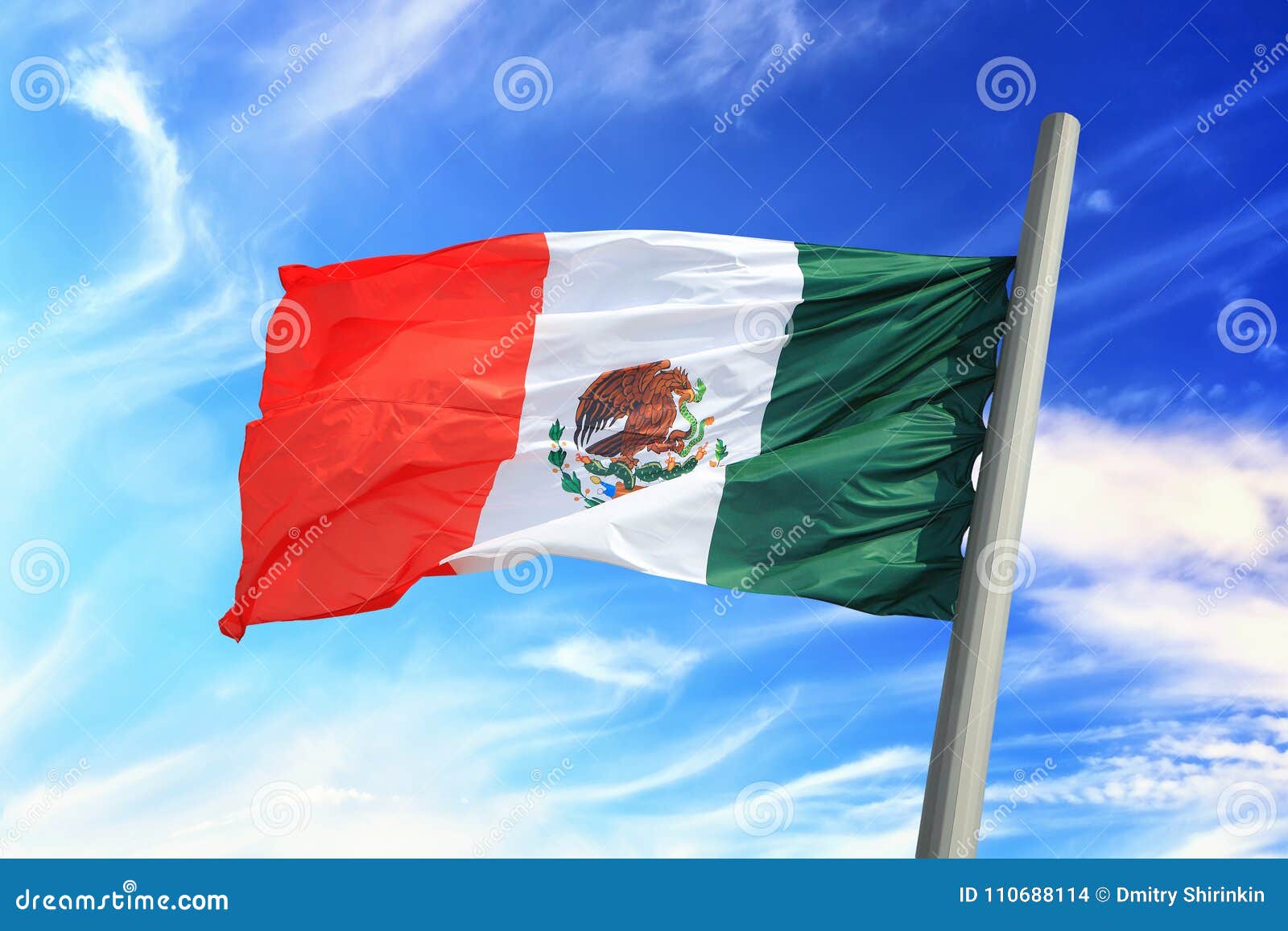 Mexikanische Flagge stockfoto. Bild von blau, zeichen - 110688114