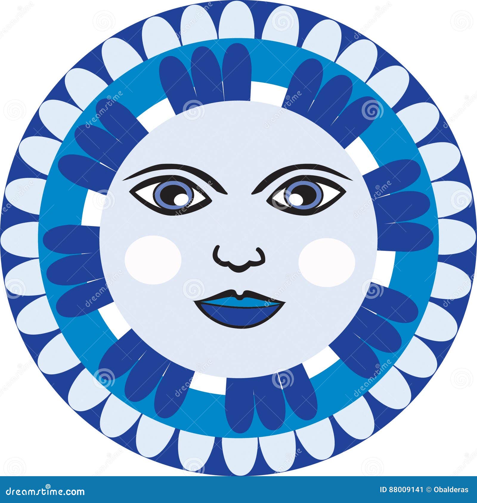 Mexikanisches Mondgesicht vektor abbildung. Illustration von ...