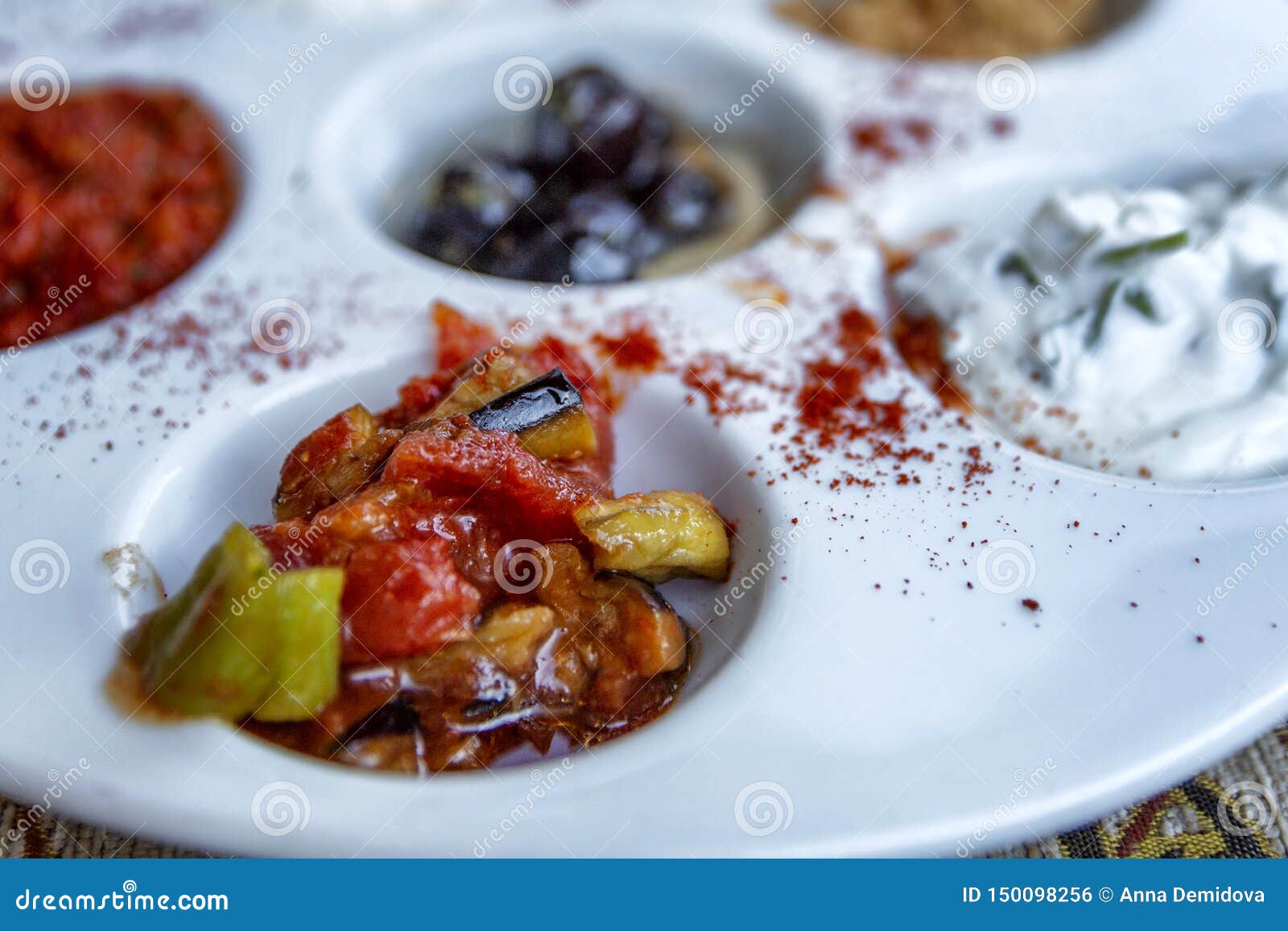 Meze on the Table in a Cafe, Close-up. Traditional Turkish Dish Stock ...