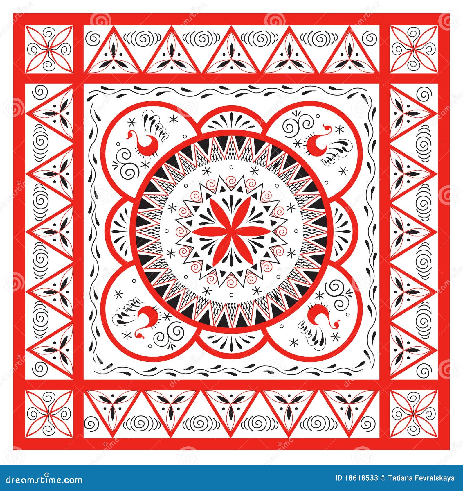 Mezen art list stock vector. Illustration of bird, round - 18618533