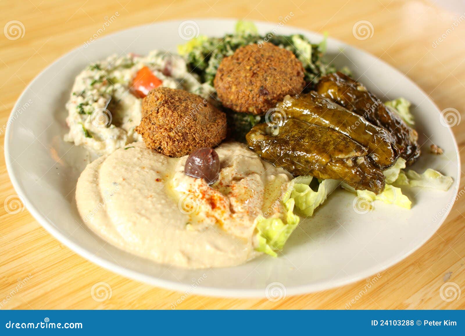 Mezza and Falafel plate stock photo. Image of hummus - 24103288