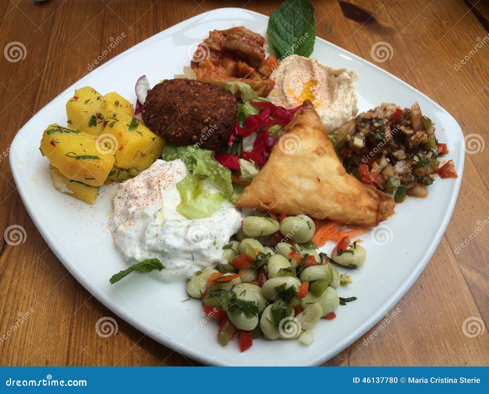 Mezze libanais photo stock. Image du plaque, nourriture - 46137780