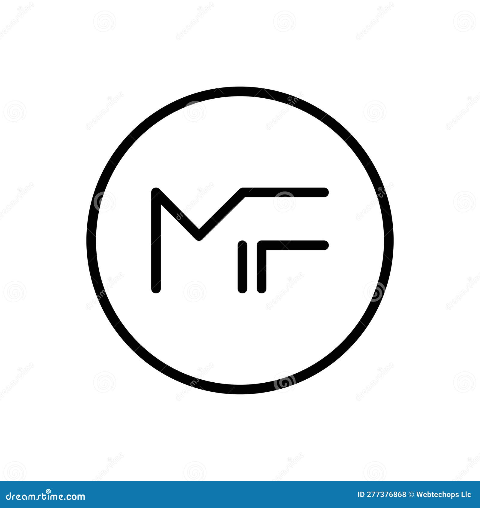 Black Line Icon for Mf, Letter and Company Stock Vector - Illustration ...