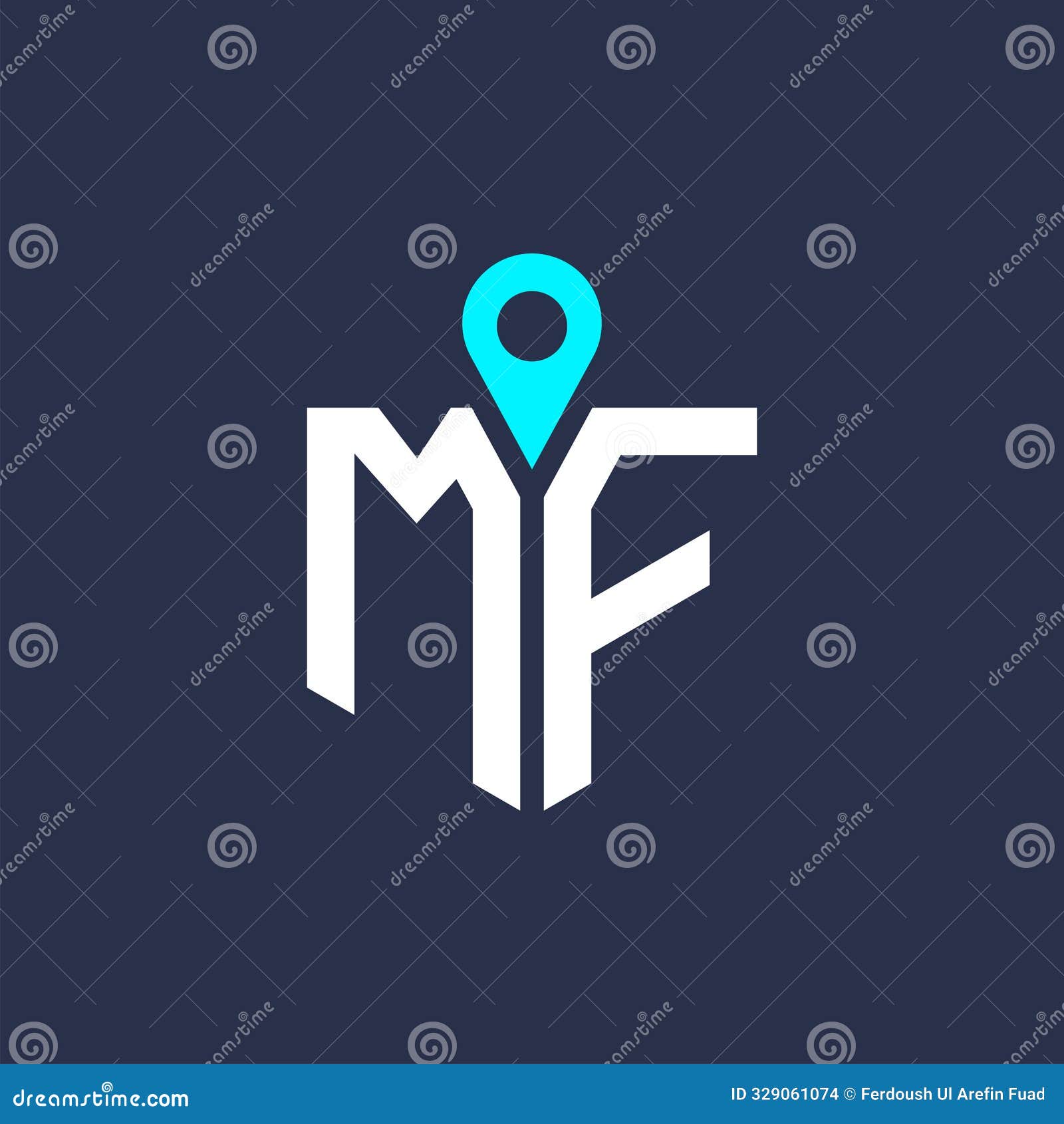 MF Location Logo Design for Recruitment and Navigation - Letter MF Logo ...